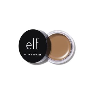 e.l.f. putty bronzer, creamy & highly pigmented formula, creates a long-lasting bronzed glow, infused with argan oil & vitamin e, tan lines, 0.35 oz