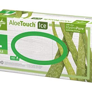 Medline Aloetouch Ice Nitrile Gloves, Large (Pack of 200)