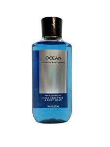 bath & body works, signature collection 2-in-1 hair + body wash, ocean for men, 10 ounce