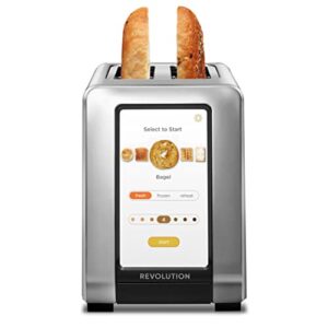 revolution instaglo r180 (original) touchscreen toaster. faster, smarter & tastier thanks to instaglo heating tech. featuring high-speed smart settings for perfectly toasted bagels, english muffins, toast, pop-tarts and waffles.