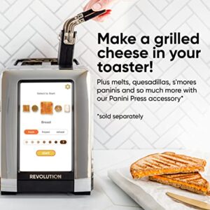 Revolution InstaGLO R180 (Original) Touchscreen Toaster. Faster, smarter & tastier thanks to InstaGLO heating tech. Featuring high-speed smart settings for perfectly toasted bagels, English muffins, toast, Pop-Tarts and waffles.