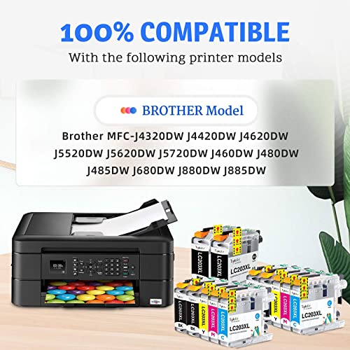 Topkolor LC203XL LC201XL Compatible Ink Cartridge Replacement for Brother LC203 LC201 XL to use with MFC-J480DW MFC-J880DW MFC-J4420DW MFC-J680DW MFC-J885DW Printers, 12Pack