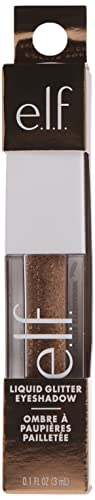 e.l.f., Liquid Glitter Eyeshadow, Long Lasting, Quick-Drying, Opaque, Gel-Based Formula, Creates High-Impact, Multi-Dimensional Eye Looks, Copper Pop, 0.10 Fl Oz