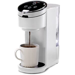 instant solo single serve coffee maker, from the makers of instant pot, k-cup pod compatible coffee brewer, includes reusable coffee pod & bold setting, brew 8 to 12oz., 40oz. water reservoir, white