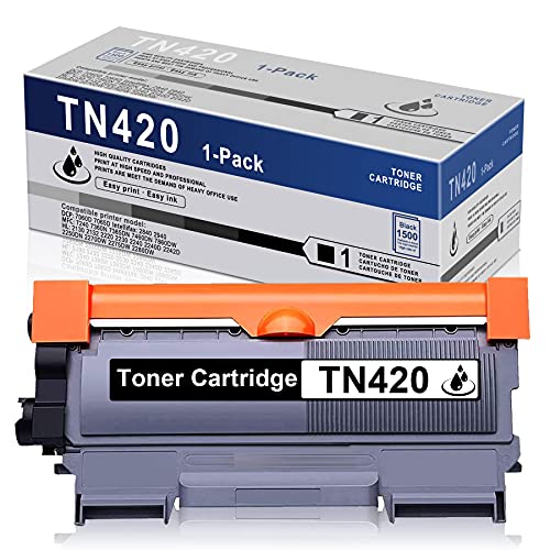 VIT 1 Pack TN420 TN-420 Black Compatible Toner Cartridge Replacement for Brother DCP 7065D 7060D Intellifax 2840 2940 MFC 7240 7365DN 7360N 7460DN 7860DW HL 2130 2220 2230 2240 2132 2240D Printer