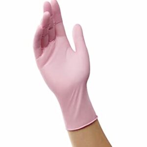 Medline Generation Pink Sense Exam Gloves, Powder-Free Nitrile, Small, Box of 250