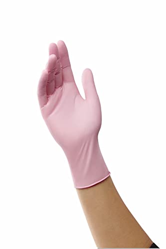 Medline Generation Pink Sense Exam Gloves, Powder-Free Nitrile, Small, Box of 250