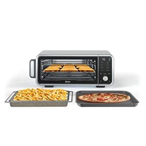 ninja sp201 digital air fry pro countertop 8-in-1 oven with extended height, xl capacity, flip up & away capability for storage space, with air fry basket, wire rack & crumb tray, silver