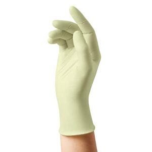 Medline Restore Touch Powder-Free Nitrile Light Green Exam Gloves with maxOat+, Size Small, Box of 300