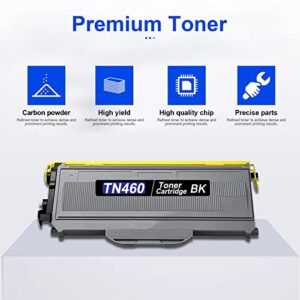 ALUMUINK Super High Yield Compatible TN460 2PK Replacement for Brother DCP-1200 1400 HL-1230 1250 1270N 1430 1435 1240 1440 1450 IntelliFax-4100 4100e Toner Cartridge Printer (Black, 6,800 Pages)