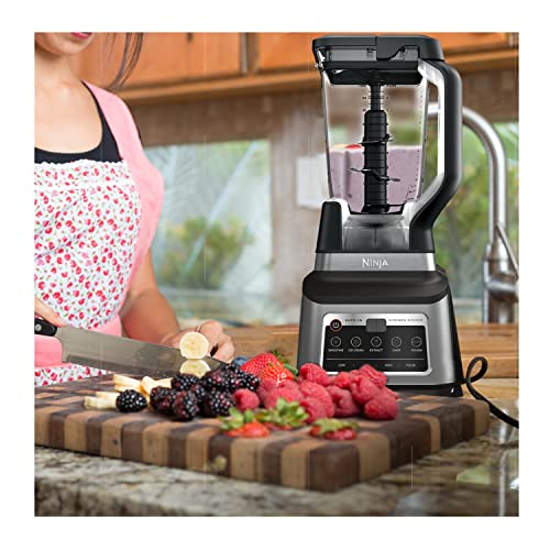 Ninja Professional Plus Kitchen System with Auto IQ 1400 Wp 5 Smoothies Function, Chopping and Dough Bundle with Four 16-oz cups with sipping lids (2 Items)