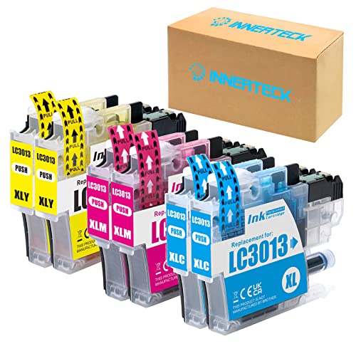 INNERTECK Replacement Ink Cartridges Compatible for Brother LC3013 XL 3013 High Page Work with Brother MFC-J491DW MFC-J497DW MFC-J690DW MFC-J895DW Printer (6 Pack, 2 Cyan,2 Magenta,2 Yellow)