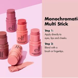 e.l.f. Monochromatic Multi Stick, Luxuriously Creamy & Blendable Color, For Eyes, Lips & Cheeks, Luminous Berry, 0.155 Oz (4.4g) (Pack of 2)