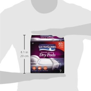 Medline Ultrasorbs Disposable Dry Pads, 7 Count