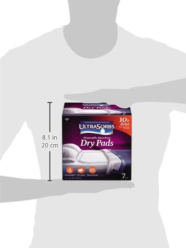 Medline Ultrasorbs Disposable Dry Pads, 7 Count