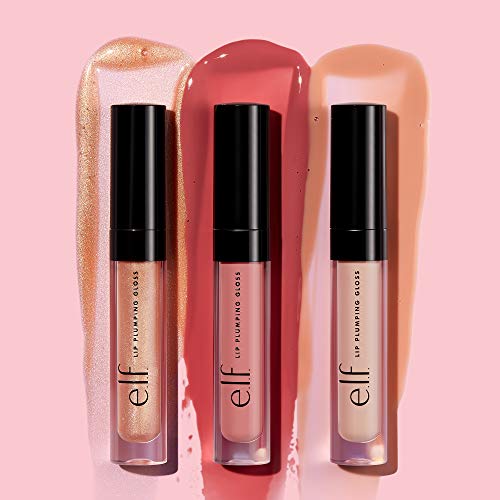 e.l.f., Lip Plumping Gloss, Hydrating, Nourishing, Invigorating, High-Shine, Plumps, Volumizes, Cools, Soothes, Sparkling Rosé, Shimmer, 0.09 Oz