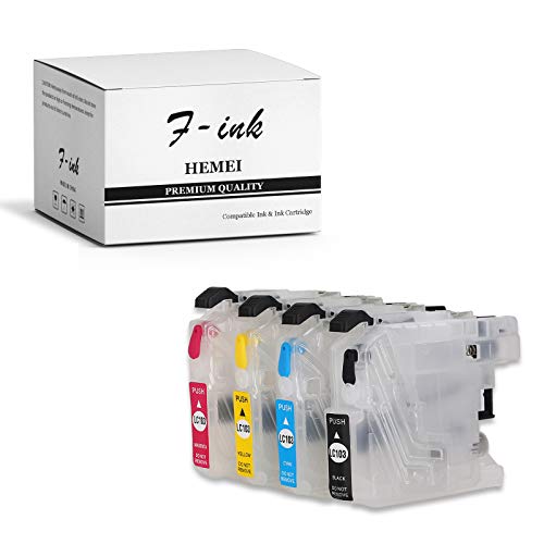 F-INK Empty Refillable Ink Cartridge Replacement For Brother LC103 LC105,Work With MFC-J4510DW J450DW J285DW J470DW J475DW J650DW J870DW J875DW J4610DW J4310DW J4410DW J4710DW J6520DW J6720DW Printer