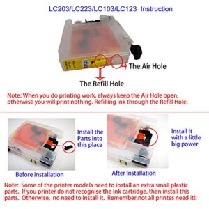 F-INK Empty Refillable Ink Cartridge Replacement For Brother LC103 LC105,Work With MFC-J4510DW J450DW J285DW J470DW J475DW J650DW J870DW J875DW J4610DW J4310DW J4410DW J4710DW J6520DW J6720DW Printer