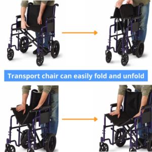 Medline Bariatric Transport Chair, 22" wide