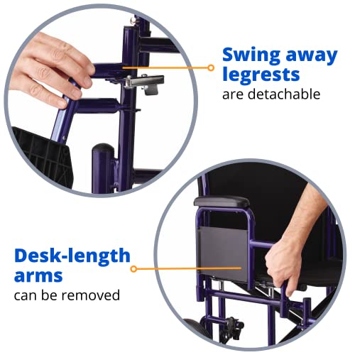 Medline Bariatric Transport Chair, 22" wide