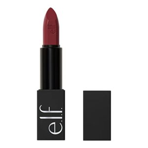 e.l.f. o face satin lipstick, richly pigmented, nourishing & long-lasting creamy lipstick, infused with jojoba, vegan & cruelty-free, shameless