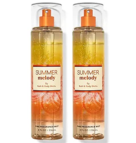 Bath & Body Works Summer Melody Fine Fragrance Body Mist Gift Set 8 oz Pack Lot of 2 (Summer Melody)