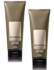 bath and body works 2 pack men’s collection ultra shea body cream teakwood. 8 oz