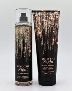 bath and body works – into the night – fine fragrance mist and ultra shea body cream – full size –2019