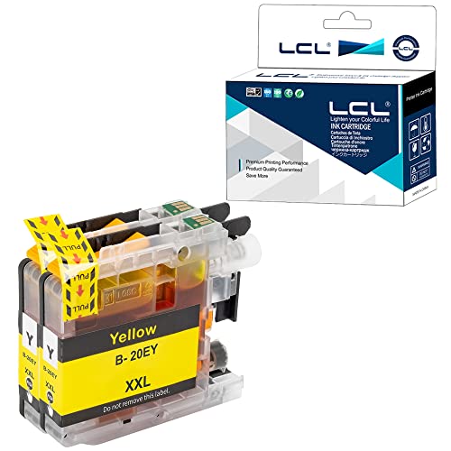 LCL Compatible Ink Cartridge Replacement for Brother LC20E LC20EY XXL MFC-J5920DW MFC-J775DW MFC-J985DW (2-Pack Yellow)