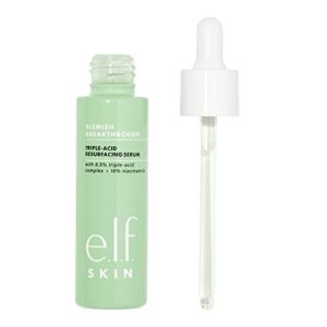 e.l.f. skin blemish breakthrough triple-acid resurfacing serum, hydrating night serum for fighting acne, made with niacinamide, vegan & cruelty-free