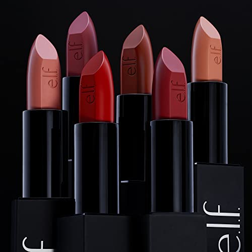 e.l.f. O Face Satin Lipstick, Richly Pigmented, Nourishing & Long-Lasting Creamy Lipstick, Infused With Jojoba, Vegan & Cruelty-Free, No Doubt