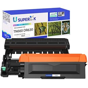 superink compatible toner cartridge and drum unit set replacement for brother tn660 tn630 dr630(1 toner,1 drum) use with hl-l2300d dcp-l2520dw dcp-l2540dw hl-l2360dw hl-l2320d hl-l2380dw mfc-l2707dw