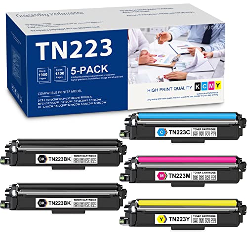 BERY BERYINK TN223 TN 223 Compatible TN223BK TN223C TN223M TN223Y Toner Cartridge Replacement for Brother Black,Cyan,Magenta,Yellow BY -TN223-5PK(2KCMY) BY -TN223-5PK(2KCMY)