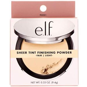 e.l.f, Beautifully Bare Sheer Tint Finishing Powder, Mattifying, Silky, Light Coverage, Long Lasting, Controls Shine, Creates a Flawless Face, Fair/Light, All-Day Wear, 0.33 Oz