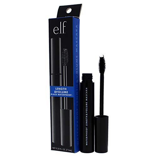 e.l.f. Waterproof Lengthening and Volumizing Mascara, Black, 0.3 Fl Oz