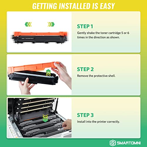 S SMARTOMNI Compatible Toner Cartridge Replacement for Brother TN221 TN225 (5-Pack KCMY) use with HL-3140cw HL-3170cdw HL-3180cdw MFC-9130cw MFC-9320cw MFC-9330cdw MFC-9340cdw Printer