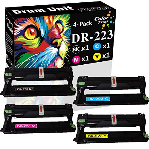 4-Pack ColorPrint Compatible Drum Unit Replacement for Brother DR223CL 223CL DR-223CL Work with HL-L3210CW HL-L3230CDW HL-L3270CDW HL-L3290CDW HL-L3710CW HL-L3750CDW HL-L3770CDW Printer (Drum Only)