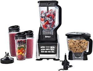 nutri ninja mega 1200 watts kitchen system, blending and food processing, 1 base 2 functions auto-iq technology