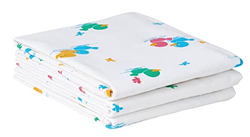 Medline Duck Print Baby Blanket, Classic Design, 100% Cotton, Soft, Cuddly, Swaddling, 30" x 40", 3 Count