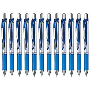 pentel bl77-co energel xm retractable gel pen with 0.7 mm tip, 0.35 mm line width – blue, pack of 12