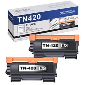 2-pack tn420 black tn-420 toner cartridge compatible tn420 replacement for brother intellifax-2940 dcp-7060d 7065dn mfc-7240 7360n 7460dn 7860dw hl-2240 2240d 2275dw printer | tn420