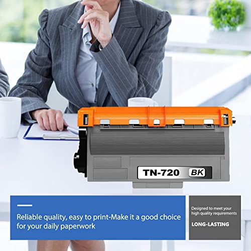 EDH Compatible TN720 TN-720 Toner Cartridge Replacement for Brother High Yield Compatible with DCP-8110DN 8150DN 8510DN MFC-8710DW 8810DW 8910DW 8950DW/DWT HL-5440D 5470DW/DWT Printer (1 Pack,Black)