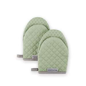 kitchenaid asteroid mini oven mitt, 5.5″x8″, pistachio 2 count