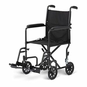 medline steel 17″ transport chair, hammertone