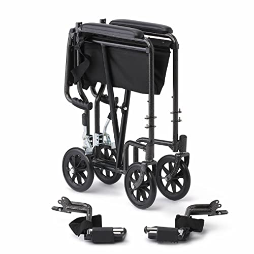 Medline Steel 17" Transport Chair, Hammertone