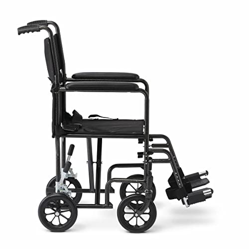 Medline Steel 17" Transport Chair, Hammertone