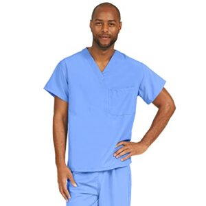 medline performax one-pocket reversible scrub top, ang-cc, x-small, ceil blue