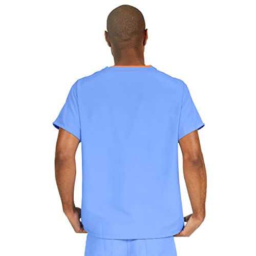 Medline PerforMAX One-Pocket Reversible Scrub Top, ANG-CC, X-Small, Ceil Blue