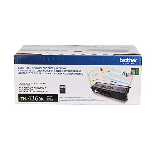 Brother Genuine TN436BK, TN436C, TN436M, TN436Y High Yield Color Laser Black, Cyan, Magenta and Yellow Toner Cartridge Set