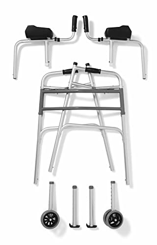 Medline Upright Walker with 5” Dual Wheels, Forearm Walker with Armrests, Height Adjustable, 300lb Weight Capacity